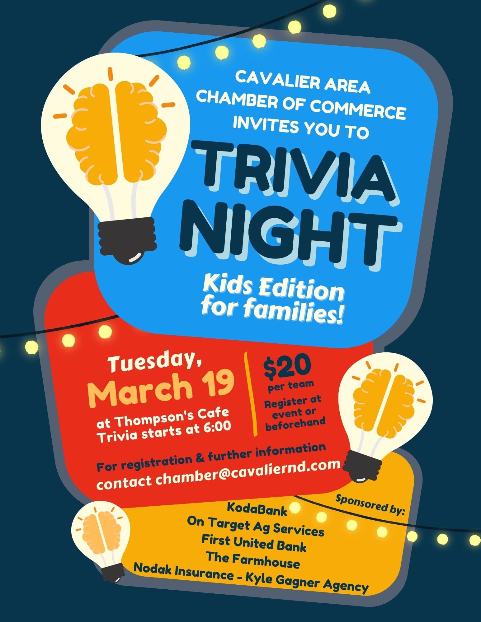 Trivia Night – Kids Edition for Families - Cavalier Chamber of Commerce